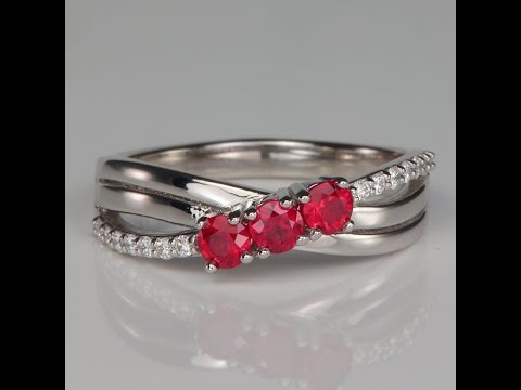 Platinum Ruby and Diamond Ring by Christopher Michael .56cts