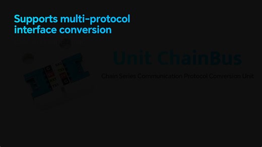 #M5StackNew 🎉 Unit ChainBus Unit ChainBus is a Chain series communication protocol conversion unit. It integrates an STM32G031G8U6 chip and uses a UART daisy-chain communication protocol to achieve multi-device chain connection. ✨Features ✅STM32G031G8U6 core MCU ✅UART daisy-chain communication protocol, supporting Chain series single / multiple device chain connections ✅1 x RGB LED for status indication ✅1 x HY2.0-4P multifunction expansion interface for Unit series devices ✅2 x HY2.0-4P UART i