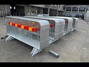 crowd control barrier loadding in HG Fencing's factory