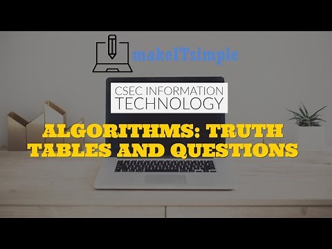 CSEC IT: ALGORITHMS (TRUTH TABLES AND QUESTIONS) | MAKE | IT | SIMPLE | TT
