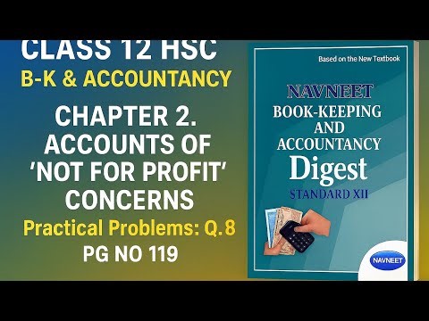 12th Commerce BK Chp 2 Accounts of ‘Not for Profit’ Concerns Practical Problems Q.8 Solution Pg 119.