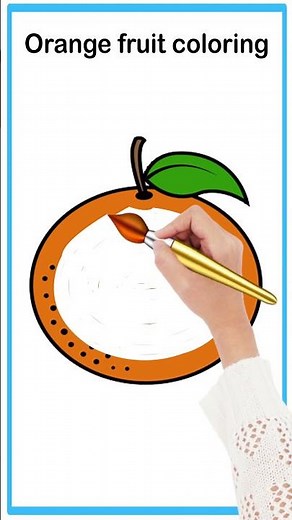 How to Draw Orange Step by Step || Easy Orange fruit coloring page I #fruitcolor #kidslearning