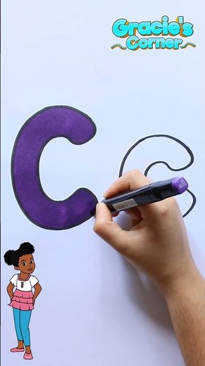 Draw and color the letter C with Gracie's Corner #shorts