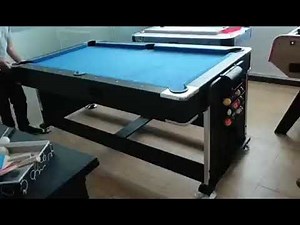 7 FT 4 IN 1 MULTI GAMES BILLIARD POOL TABLE WITH AIR HOCKEY TABLE.