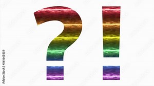 LGBT interrogation and exclamation icon rainbow abstract lesbian, gay, bisexual, and transgender flag