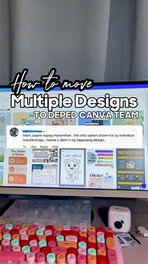 Here’s a #Canva workaround you need, move multiple designs to your official DEPED Canva team space. Definitely saves time! 😍 #teacher #teacherlife | Vanda Rema