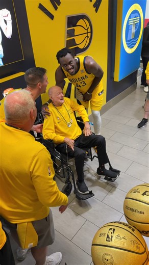 529K views · 5.6K reactions | Pascal Siakam's heartwarming moment with T.J. McConnell's grandfather after the Pacers won Game 3 of the Finals!  Pascal, T.J. and the Indiana Pacers open their season October 23rd vs. OKC on ESPN!  | NBA | Facebook