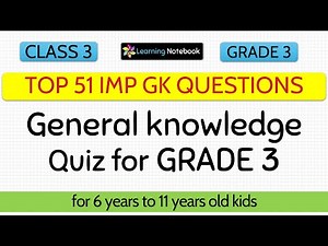 Gk for class 3 | Grade 3 trivia questions | General knowledge quiz for class 3