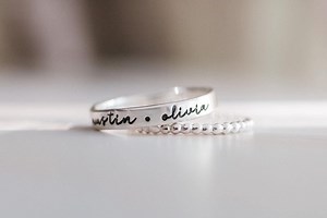 Custom Sterling Silver Script Name Stackable Rings for Mom, Kid Name Gift for Mom With Multiple Names, Personalized Jewelry Gifts - Etsy