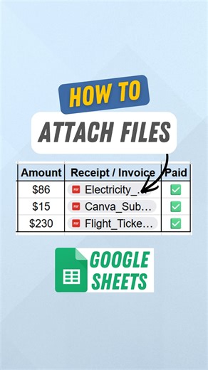 Excel & Google Sheets Tutorial | How to attach files in Google Sheets. Including PDFs, Docs & spreadsheets. #GoogleSheets #AttachFiles #SmartChips #Spreadsheet... | Instagram