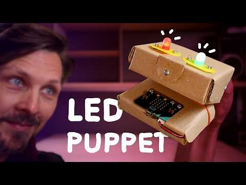 Cardboard Puppet with Micro:Bit and DIY LED Modules