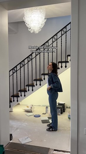Marble Tile Entryway Transformation