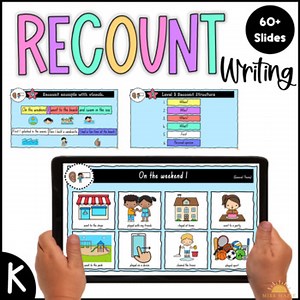 Kindergarten Recount Writing -  Differentiated Interactive Lessons - No prep
