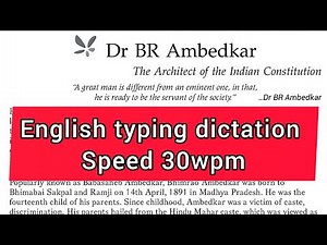 english dictation 30 wpm || english typing dictation for beginners || SSC, RSMSSB, KVS, CRPF, MTS IA