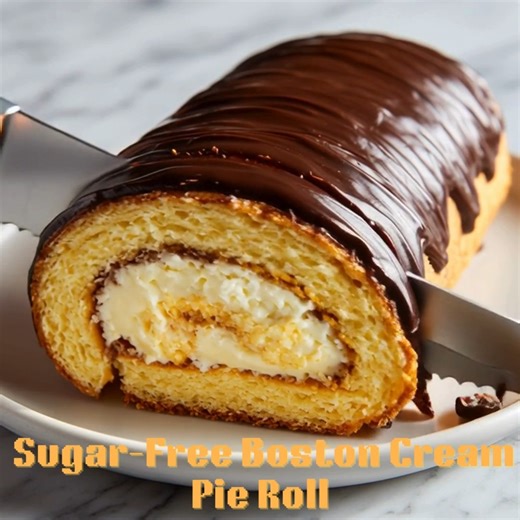 🍮 Sugar-Free Boston Cream Pie Roll All the flavors of Boston Cream Pie — rolled up into one soft, creamy, sugar-free delight! 🍫✨ 📝 Ingredients Cake Roll: 4 large eggs 1/2 cup allulose 1/2 tsp vanilla extract 1/2 cup almond flour 2 tbsp coconut flour 1/2 tsp baking powder Pinch of salt Custard Filling: 1 cup unsweetened almond milk 2 egg yolks 1/4 cup powdered monk fruit sweetener 1 tbsp butter 1 tsp vanilla extract 1 tbsp coconut flour Chocolate Glaze: 1/3 cup sugar-free chocolate chips 2 tbs