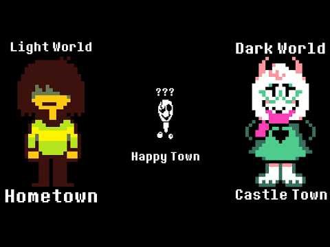 The Happy Town leitmotif appears in both the Light and Dark Worlds