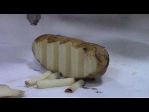 Jet Edge Waterjet Cutting Potatoes for French Fries