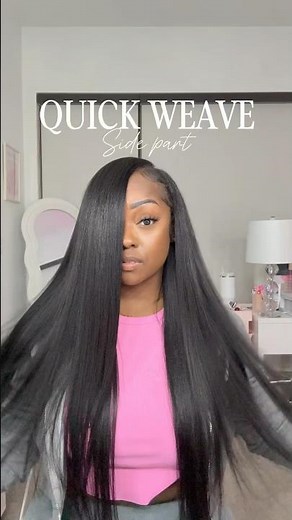 SIDE-PART QUICK WEAVE WITH LEAVE-OUT 💕 Ft.UNice Hair #quickweave #protectivestyle #unicehair