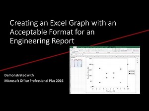 Creating an Excel Graph with an Acceptable Format for an Engineering Report