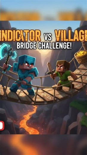 Vindicator vs. Villager: Bridge Challenge! Who will win? #minecraft #trendingshorts