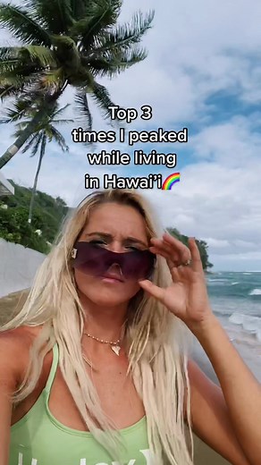 If you guys like this ridiculous video compilation of videos I flexed on my sc story I will make a part two😂❤️🌈 #hawaiilife #oahu #adventure #surfing #tandemsurfing #tandemsurf #surfergirl #napalicoast #dolphin #rainbow #volcom #hawaii TikTok I am over 18 and it’s a swimsuit and I’m a professional and everything in this video is safe ‼️