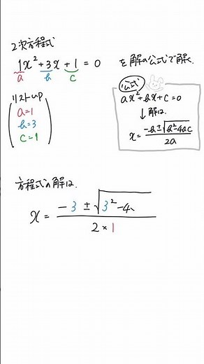 2次方程式の解の公式 初級編