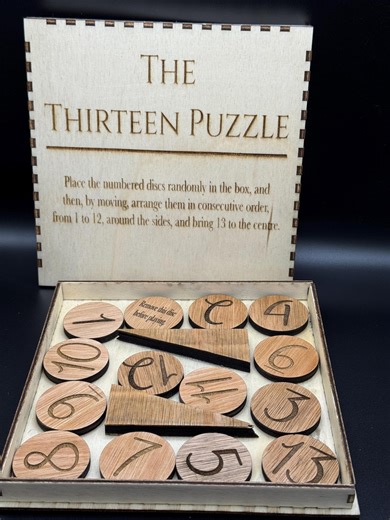 Wooden Thirteen Puzzle: Number Sliding Game for Ages 8+ - Etsy