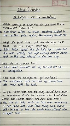 a legend of the northland question answer | Class 9 English poem question answer