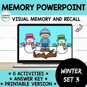 Working Memory PowerPoint Visual Recall: Winter Set 3  Activity