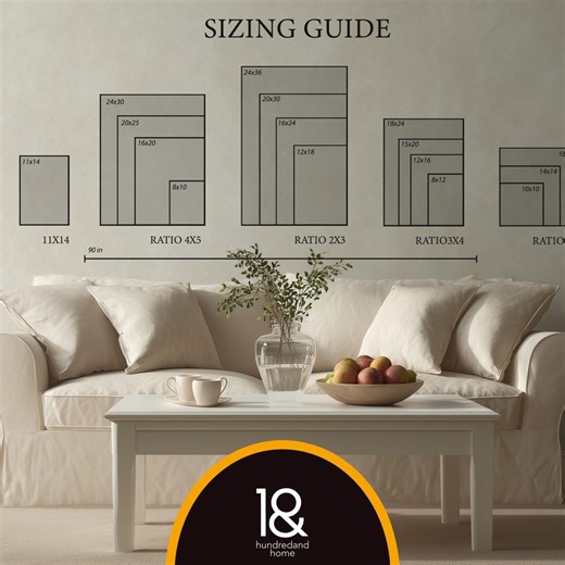 Wall Art Size Guide, Frame Size Guide, Comparison Chart, Poster Size Chart, Frame Size Guide, Wall Display Guide, Vertical Art Size Guide - Etsy