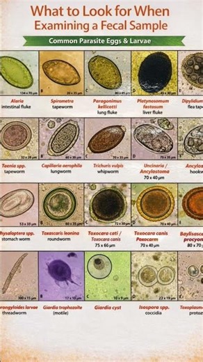 Common Parasite Eggs in Fecal Examination | Veterinary & Lab Guide 🔬 animallovers veterinarymedicine