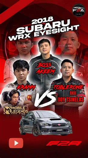 Franz Akeem Aldover on Instagram: "❗️F2A Vlogs EP. 262❗️ INTERNATIONAL ML PRO PLAYER “KRAMM “ VS TOBLERON AKA BOY TSINELAS MAGLALABAN NG PUSTAHAN SA ML ? PARA SA 2018 SUBARU WRX VA Tara samahan nyo ko Watch til the end ! Like , Comment & Share ! #BossFranz #BossAkeem #Gov #F2A #F2ACARS #F2Aqualitycars #Legit #Trustedcardealer #viral #fbreelsviral #fblifestyle #foryoupage #fypage #fypp #4u @highlight"