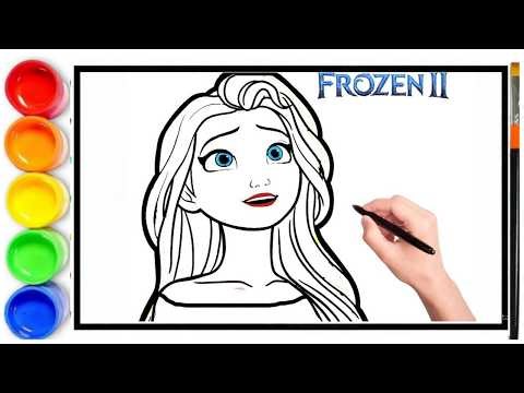 How to draw Disney Elsa | Drawing Tutorial For Beginners | Step by step | Frozen Coloring Page