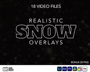 Snow Overlays Pack. 18 Video Files and 20 Snowflake Images With Alpha Channel in PNG Format. Digital Download. - Etsy Canada
