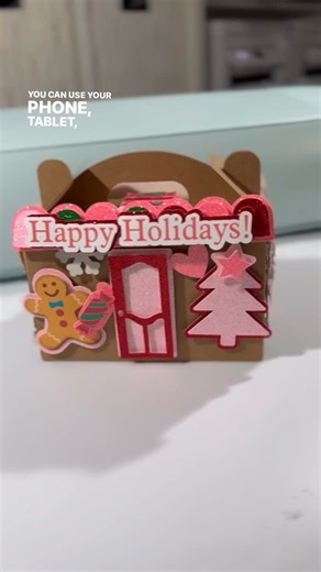 Jasmine Robinson on Instagram: "Look at this cute 3D gingerbread gable box! 💖 I made this using the @cricut explore air 3! This is my favorite machine! If you’d like to learn how to make 3D gable boxes & other party favors, comment “big business” down below and I’ll send you the link to our classes! 👏🏽✨"