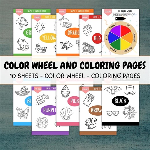 Color Wheel Activity Printable Worksheets | Color Recognition | Preschool | Toddlers | Kindergarten | Homeschool - Etsy
