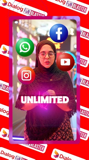 Fun never stops when you’re on Dialog Fun Blaster! Stay connected with Sri Lanka’s #1 Trending Plan - Dialog Fun Blaster. Unlimited Facebook, Instagram, WhatsApp, and YouTube, plus 100 minutes calls and Extra 4GB. Just Rs.797 for the whole month! TRC/D/PRO/24/06 | Dialog Axiata