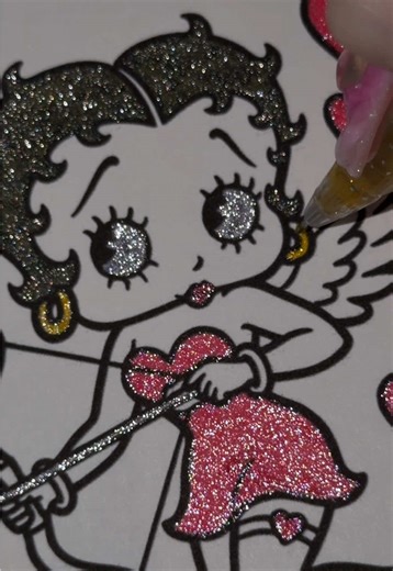 Create a Glittery Betty Boop Valentine’s Day Artwork