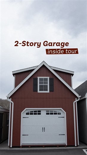 🎥💥Inside tour of a 14 x 28 2-Story A-Frame Garage This ' is our in-stock product and ready to be purchased today. Quality Features Include: 🩶LuxGuard Flooring 🚪Insulated 9×7 Carriage Garage Door 🤍36” 9-Lite House Door 🪟(2) 24’ Dormer w/ 2-24×36 windows 💥(4)24×36 Windows 🖤Black Louvered Shutters 🌪️Ridge Vent & Vented Soffit #garage #garagetobuy #amishmade #amishquality #tobuy #garageplan #2floorgarage #quality #insidetour #tour #tourvideo #followus #stoltzfusstructures | Stoltzfus Struct