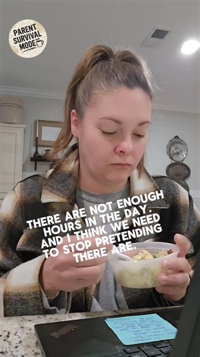 Between work, workouts, protein, skincare, school drop off, laundry, cleaning, dinner, and trying to sleep… there are not enough hours in the day. And I think we need to stop pretending there are. If something didn’t get done today, that doesn’t mean you failed. #ParentSurvivalMode #MomLife #WorkingWomen #Relatable #RealLifeMoments | Parent Survival Mode