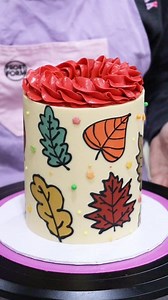 10K views · 140 reactions | Autumn leaf cake! Use mock ganache to create freehand designs with frost form, allow to semi set at room temperature on the liner and then slot it into the former! Chill for 10 minutes and fill with more mock ganache  5 inch frost form kit from frostform.com- use code FROSTLOVE10 for 10% off everything at frostform.com checkout #autumncake #autumnleaves #cakedesign #cakedecorating #frostform | Loveisbakeable | Facebook