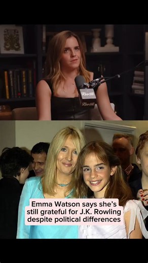 On her first podcast appearance ever, Emma Watson shares that she remains grateful for J.K. Rowling and the Harry Potter world she created: “there’s just no world in which I could ever cancel her out.” 🎥: @jayshettypodcast | Evie Magazine