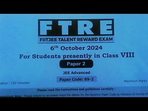 FIITJEE FTRE Oct 2024 Class 8 Question Paper 2
