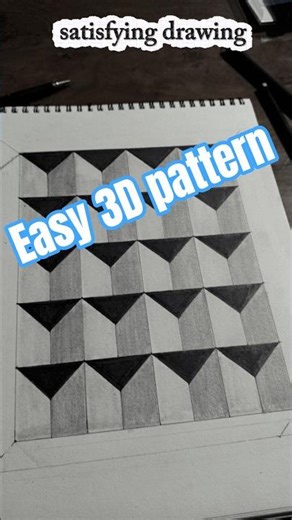 “Satisfying 3D Geometric Drawing | Easy Shading Trick #shorts”