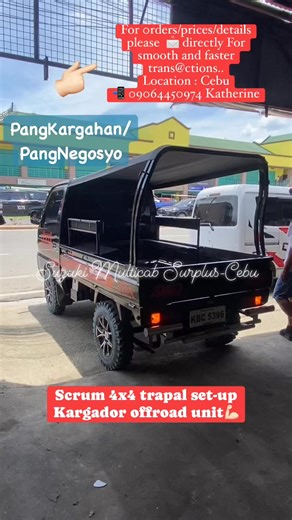 Dd51t scrum carb type pick-up 4x4 offroad trapal set-up…For 0rders/prices/details please 📩 directly For smooth and faster trans@ctions..Location : Cebu📲 09064450974 Katherine #suzuki #kargador #offroad #dd51t #Scrum #CarbType #multicab | Suzuki Multicab Surplus-Cebu