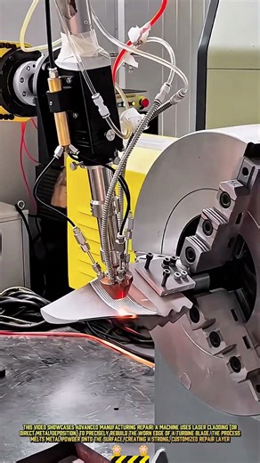 High tech turbine laser cladding process for critical engine repair #dailywork #satisfying