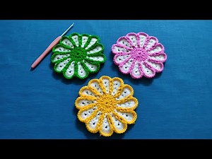 Crochet Flower Coaster Tutorial