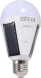 Solar Light Bulbs, Emergency Solar Rechargeable Light Bulbs, Outdoor Waterproof Camping Lamps for Tent, Portable LED Light Bulb for Shed Night, Emergency Power Outage and Outside(12W)