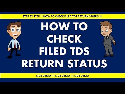 HOW TO CHECK FILED TDS RETURN STATUS !!! CA MANOJ GUPTA !!!