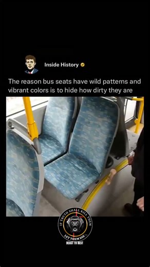 WHY BUS & TRAIN SEATS LOOK SO “UGLY”? There’s science behind the chaos. Most public transportation seats use bizarre, colorful, and chaotic patterns — not to impress, but to hide dirt, stains, and wear. Here's why: Busy patterns mask grime. Dark and multicolored designs hide spills, dust, and stains better than plain colors. Low-maintenance fabrics. These seats are made from durable, tightly woven materials like wool blends or moquette to resist tearing and absorb less moisture. Psychological co